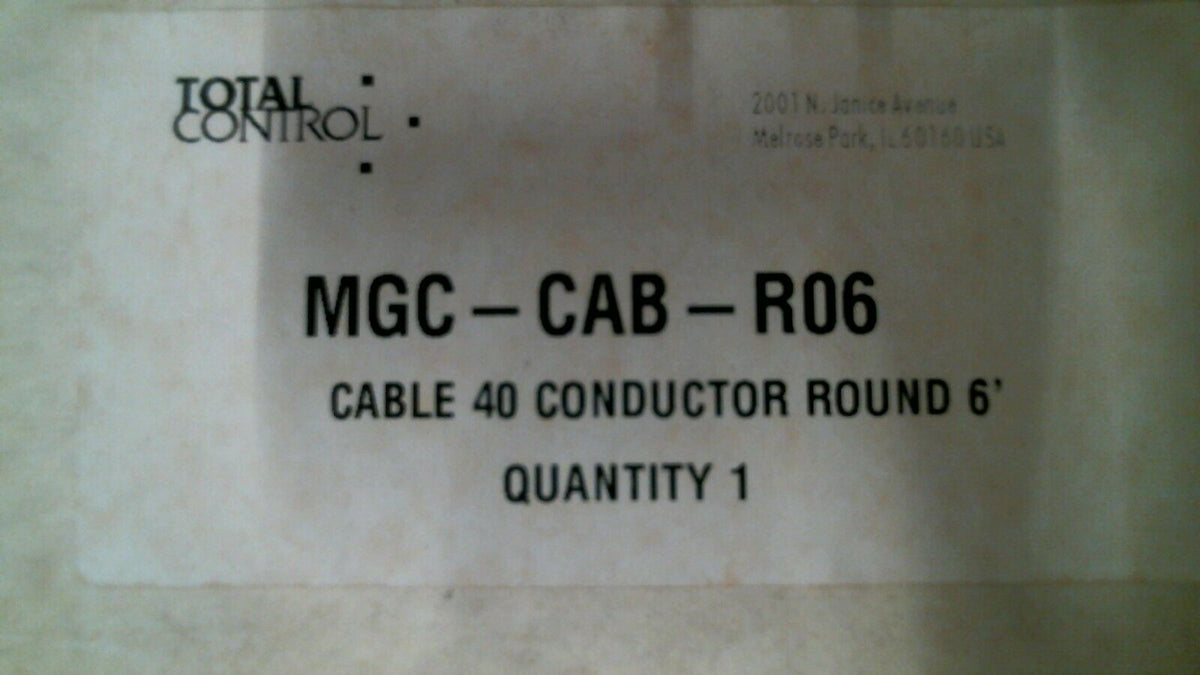 TOTAL CONTROLS MGC-CAB-R06 CABLE 40 CONDUCTOR ROUND 6FT -FREE SHIPPING – Trojan Supply