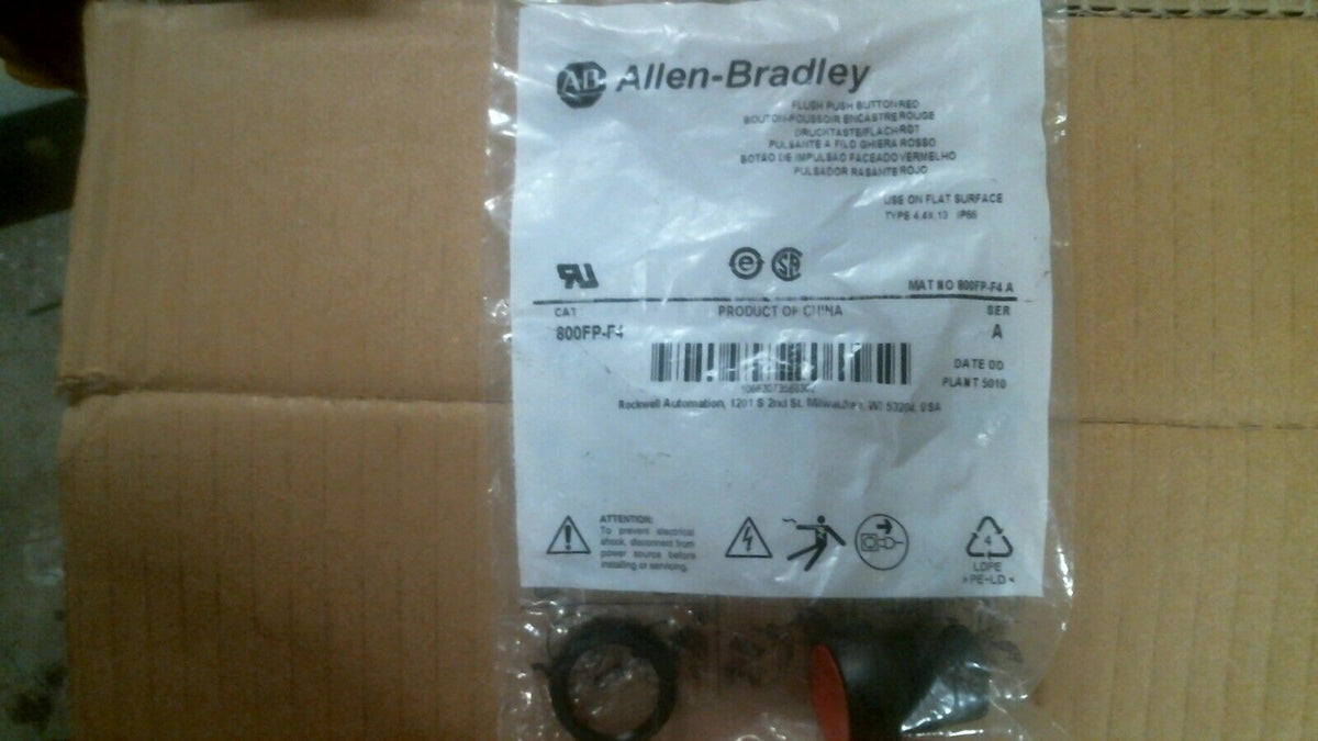 ALLEN BRADLEY 800FP-F4 FLUSH PUSH BUTTON RED SER.A -FREE SHIPPING – Trojan Supply