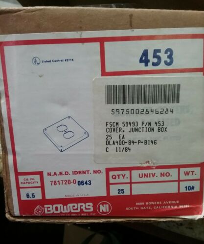 Bowers 453 4-Inch Steel Square Box Surface Cover, One Duplex Box/25 -F ...