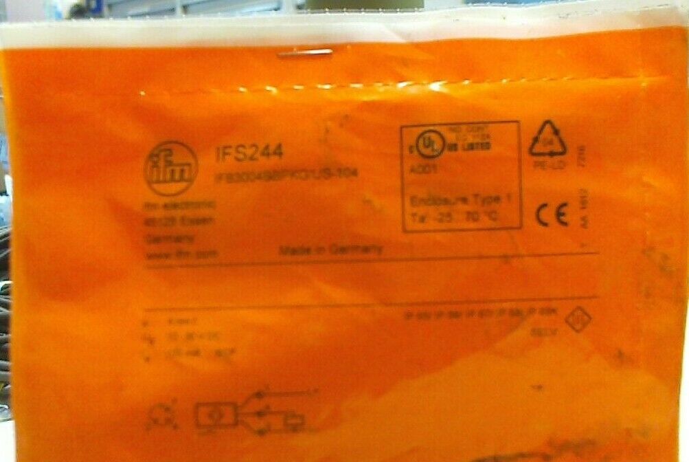 IFM EFECTOR ELECTRONIC IFS244 INDUCTIVE CYLINDRICAL PROXIMITY SENSOR S ...