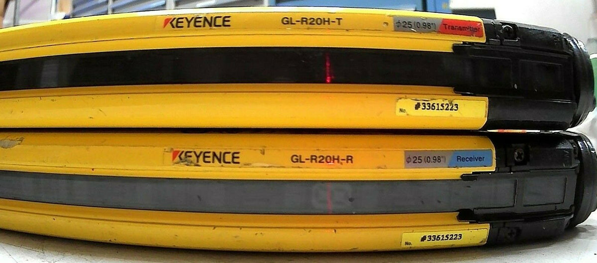 KEYENCE GL-R20H-T/R HEAVYDUTY SAFETY LIGHT CURTAIN SET 24VDC 71MA CLAS ...