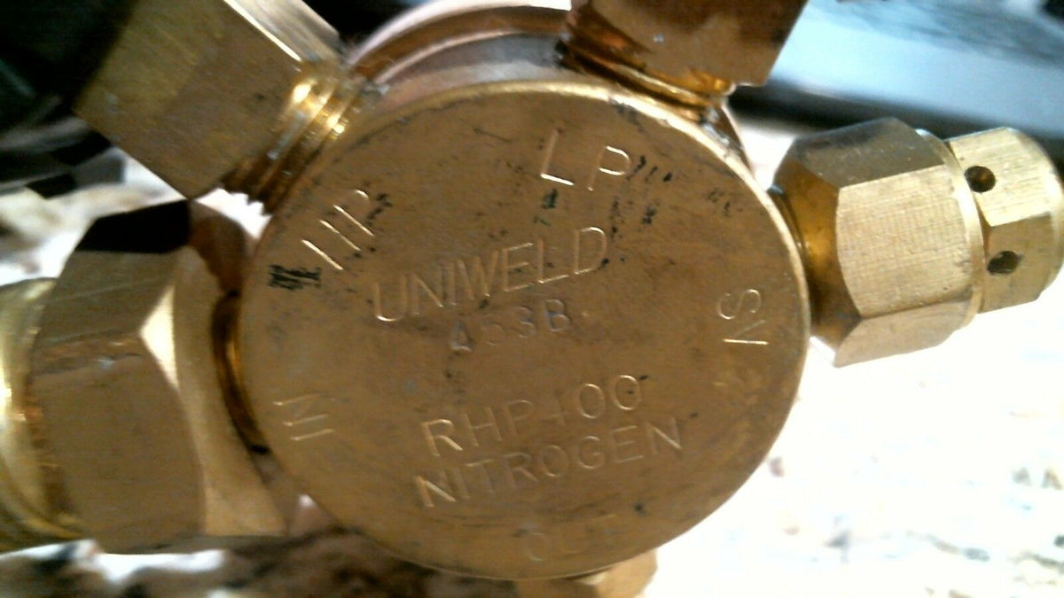 UNIWELD RHP400 NITROGEN REGULATOR W/ 0-400 PSI DELIVERY PRESSURE -FREE ...