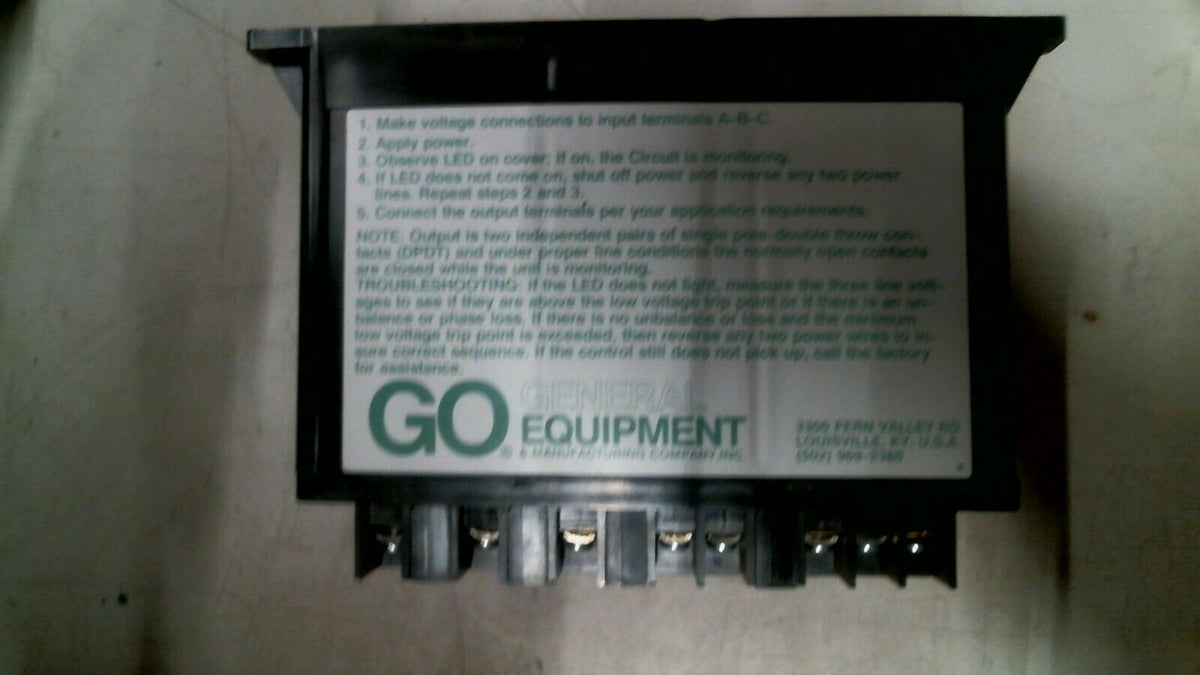 GO TRONIC 51-48011-01 POWER LINE MONITOR 480VAC 3PH -FREE SHIPPING ...