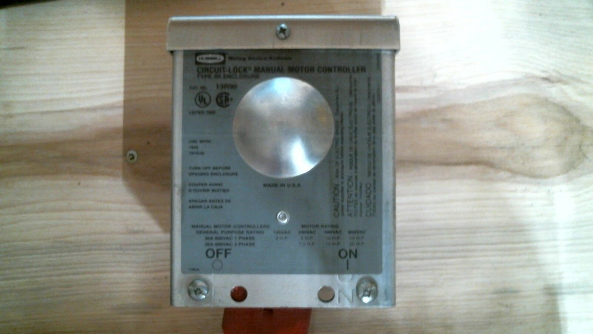 HUBBELL HBL13R92 CIRCUIT LOCK MANUAL MOTOR CONTROLLER 3R SURFACE MOUNT ...