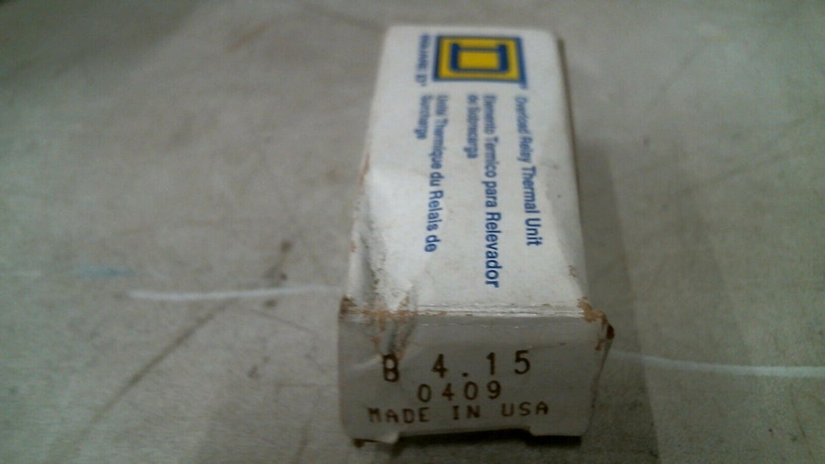 SQUARE D B4.15 THERMAL RELAY -FREE SHIPPING – Trojan Supply