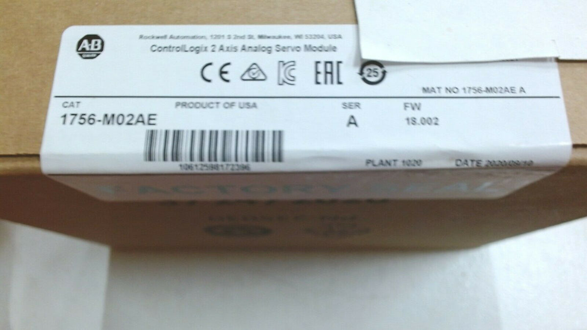 SEALED 2020 ALLEN BRADLEY 1756-M02AE CONTROLLOGIX 2 AXIS ANALOG SERVO ...