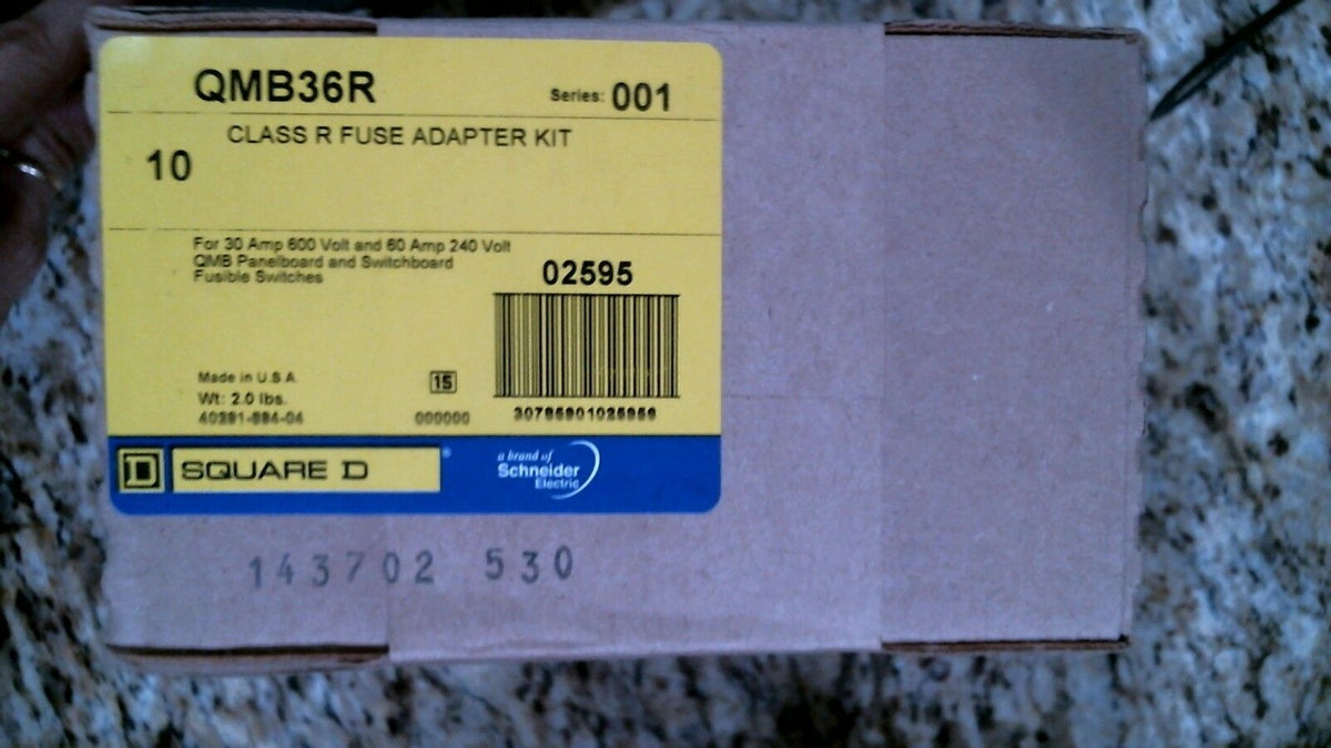 SQUARE D QMB36R CLASS R FUSE ADAPTER KITS SERIES 001 BOX/10 - FREE SHI ...