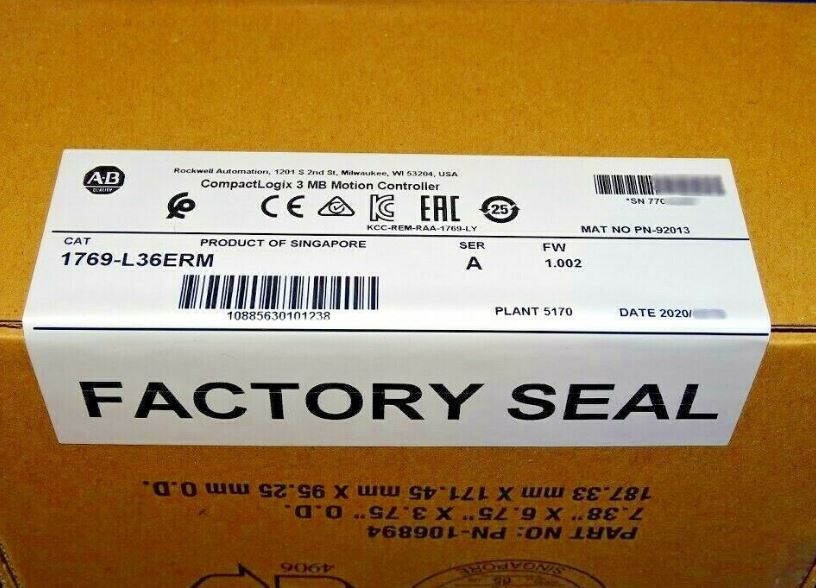 sealed 2020 Allen-Bradley 1769-L36ERM CompactLogix 5370 Ethernet Contr ...